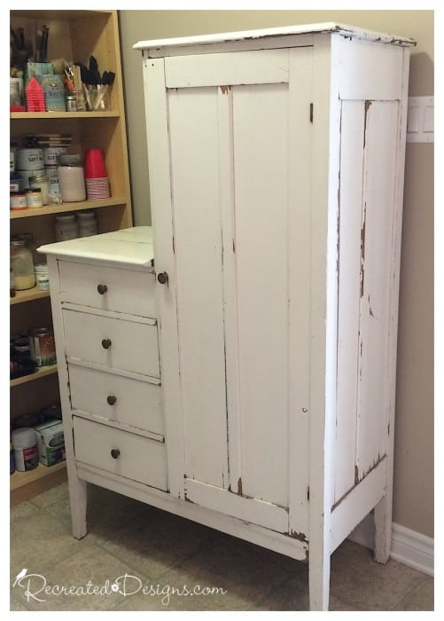 Chalkboard Paint on a Century Old Chifferobe - Recreated Designs