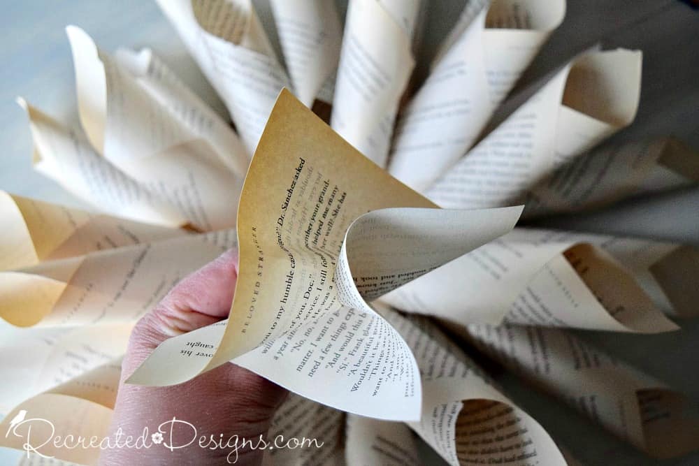 How to Easily Make a Gorgeous Book Page Flower - Recreated Designs